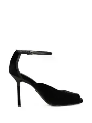 Lola Cruz Qelina 90 Velvet Sandals - Black