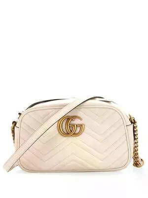 Gucci Gg Marmont Matelasse Leather Medium Shoulder Bag - White