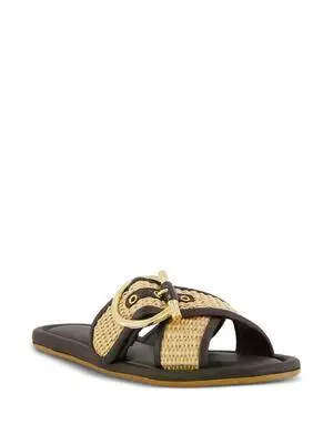 FERRAGAMO Double Strap Gancini Ornament Slide