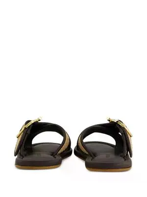 FERRAGAMO Double Strap Gancini Ornament Slide