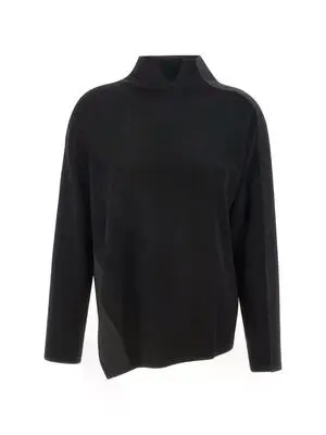 ELENA MIRÒ Asymmetrical Hem High-neck Sweater
