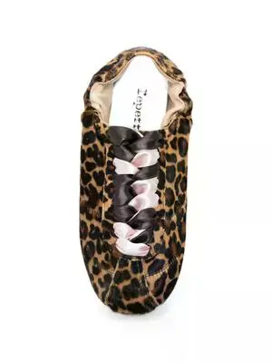 Repetto Leopard-print Lace-up Ballet Flats