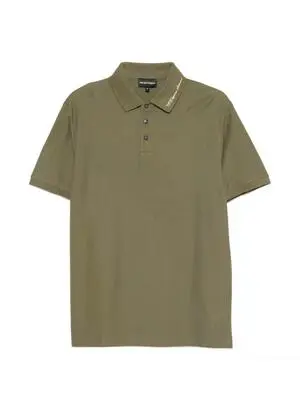 Emporio Armani Piqué Polo With Embroidered Logo - Green