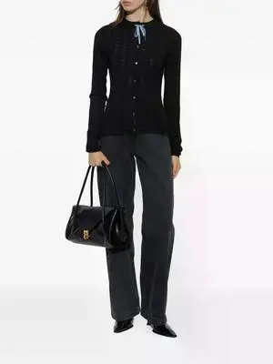 Marni Bow-detail Pointelle-knit Cardigan