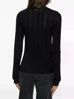 Marni Bow-detail Pointelle-knit Cardigan
