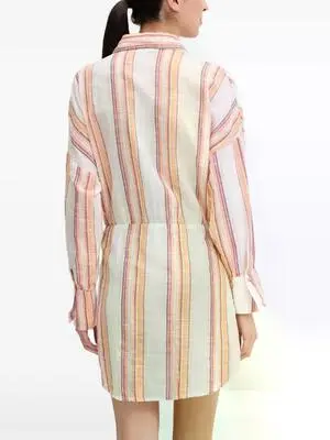 Melissa Odabash Sara Striped Tie-waist Mini Dress - White