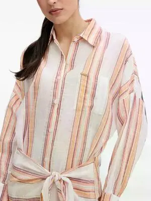Melissa Odabash Sara Striped Tie-waist Mini Dress - White