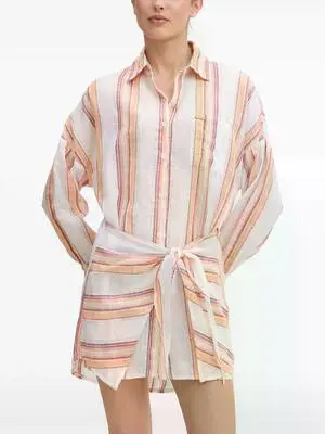 Melissa Odabash Sara Striped Tie-waist Mini Dress