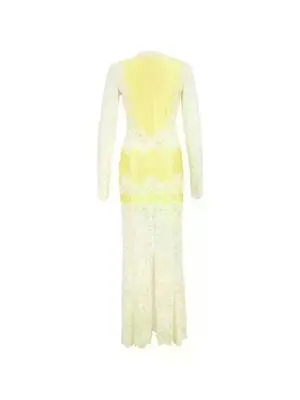 Rabanne Lace-panelled Long-sleeve Maxi Dress