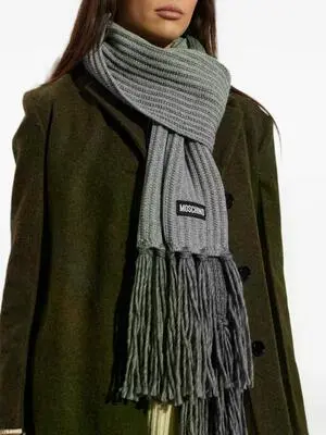 Moschino Ribbed-knit Fringed Scarf