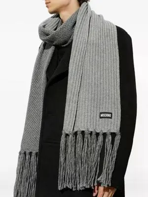 Moschino Ribbed-knit Fringed Scarf