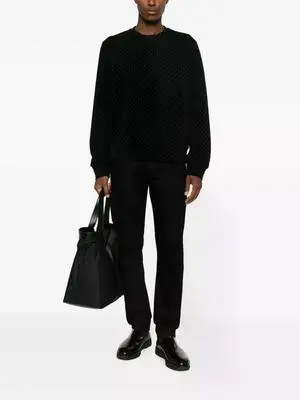 Emporio Armani Monogram-pattern Crew Neck Sweater