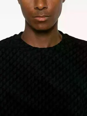 Emporio Armani Monogram-pattern Crew Neck Sweater