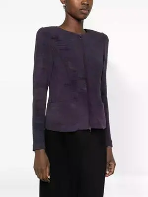 Emporio Armani Ribbed-knit Zip-up Jacket