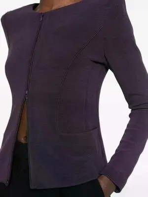 Emporio Armani Ribbed-knit Zip-up Jacket
