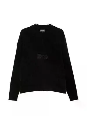 Emporio Armani Logo-embroidered Sweater - Black