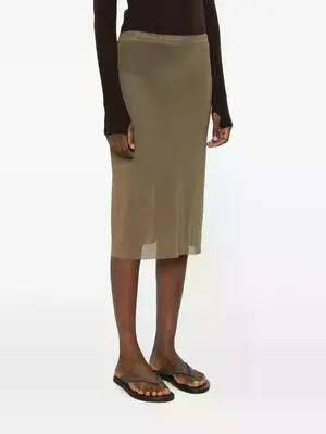 THE FRANKIE SHOP Suva Sheer Pencil Midi Skirt - Green