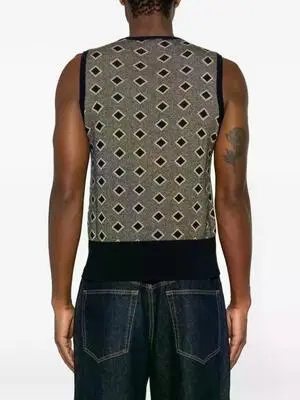 Emporio Armani Diamond-patterned Sleeveless Vest
