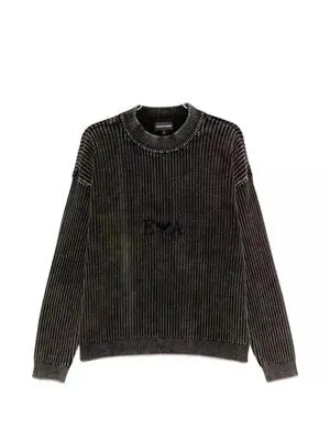 Emporio Armani Logo-embroidered Sweater - Black