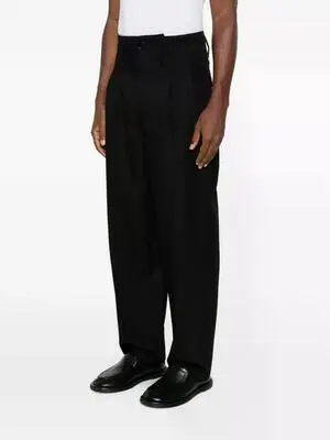 AMI Paris Pleated Straight-leg Trousers
