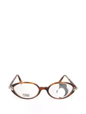 Gianfranco Ferre Tortoiseshell-effect Oval-frame Glasses - Brown