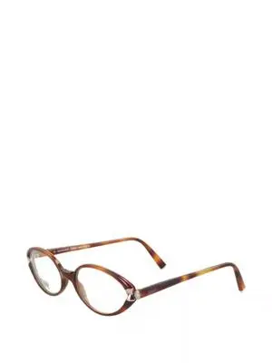 Gianfranco Ferre Tortoiseshell-effect Oval-frame Glasses
