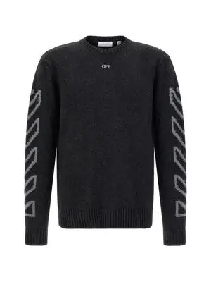 Off-White Diag Arrow Intarsia Sweater - Grey