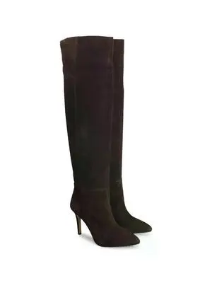 L'ARIANNA Suede Pointed-toe Stiletto Boots - Brown