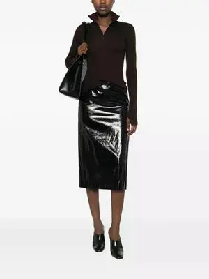 THE FRANKIE SHOP Sade Ribbed-knit Quarter-zip Sweater