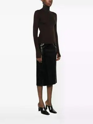 THE FRANKIE SHOP Sade Ribbed-knit Quarter-zip Sweater