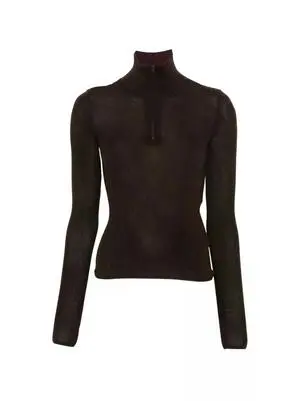 THE FRANKIE SHOP Sade Ribbed-knit Quarter-zip Sweater