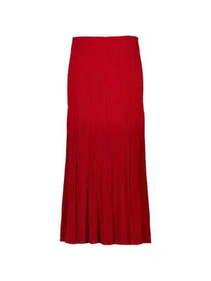 Balmain Pleated Midi Skirt - Red