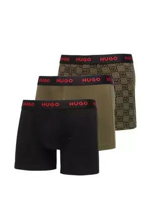 Hugo Three-pack Boxer Briefs In Stretch Cotton - Black