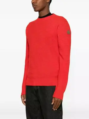 Moncler Textured Jumper - Red