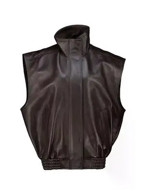 Balenciaga Sleeveless Blouson In Moka