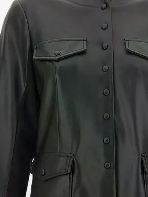 ELENA MIRÒ Faux-leather Panelled Jacket