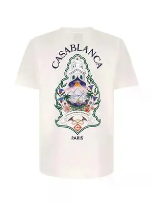 Casablanca Hotel Emblem Print T-shirt - Neutrals