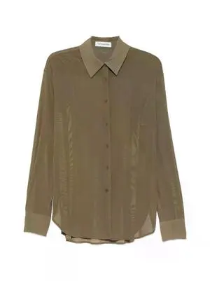 THE FRANKIE SHOP Sheer Long-sleeve Shirt - Green
