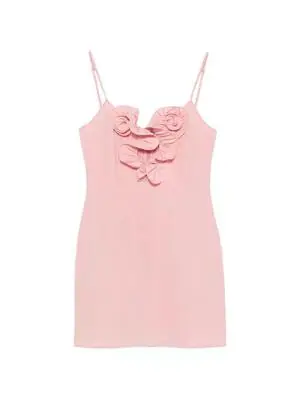 Magda Butrym Mini Ruffled Floral-appliqué Dress - Pink