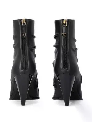 Pinko Ruched Pointed-toe Ankle Boots