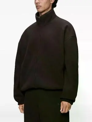 Rains Fleece-texture High-neck Jacket - Brown