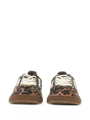 PURAAI Leopard Print Lace-up Sneakers
