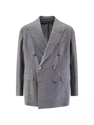 Tagliatore Herringbone Double-breasted Blazer - Grey