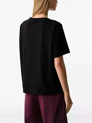 Liu Jo Floral-print Rhinestone-embellished T-shirt - Black