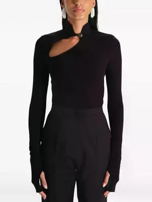 MANURI Cut-out High-neck Blouse