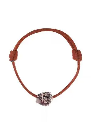 DEZSO Dezso X Sara Beltran 18K Rose Gold Diamond And Conus Shell Charm Bracelet Brown