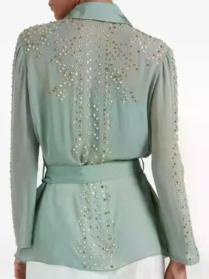 TEMPERLEY LONDON Oberon Crystal-embellished Belted Shirt