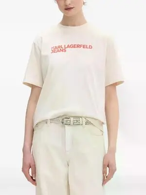 Karl Lagerfeld Logo-print Short-sleeve T-shirt - Neutrals