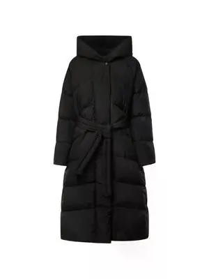 MOORER Belted Oversized Coat - Black