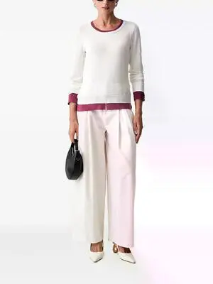 Liu Jo Layered-effect Ribbed-trim Sweater